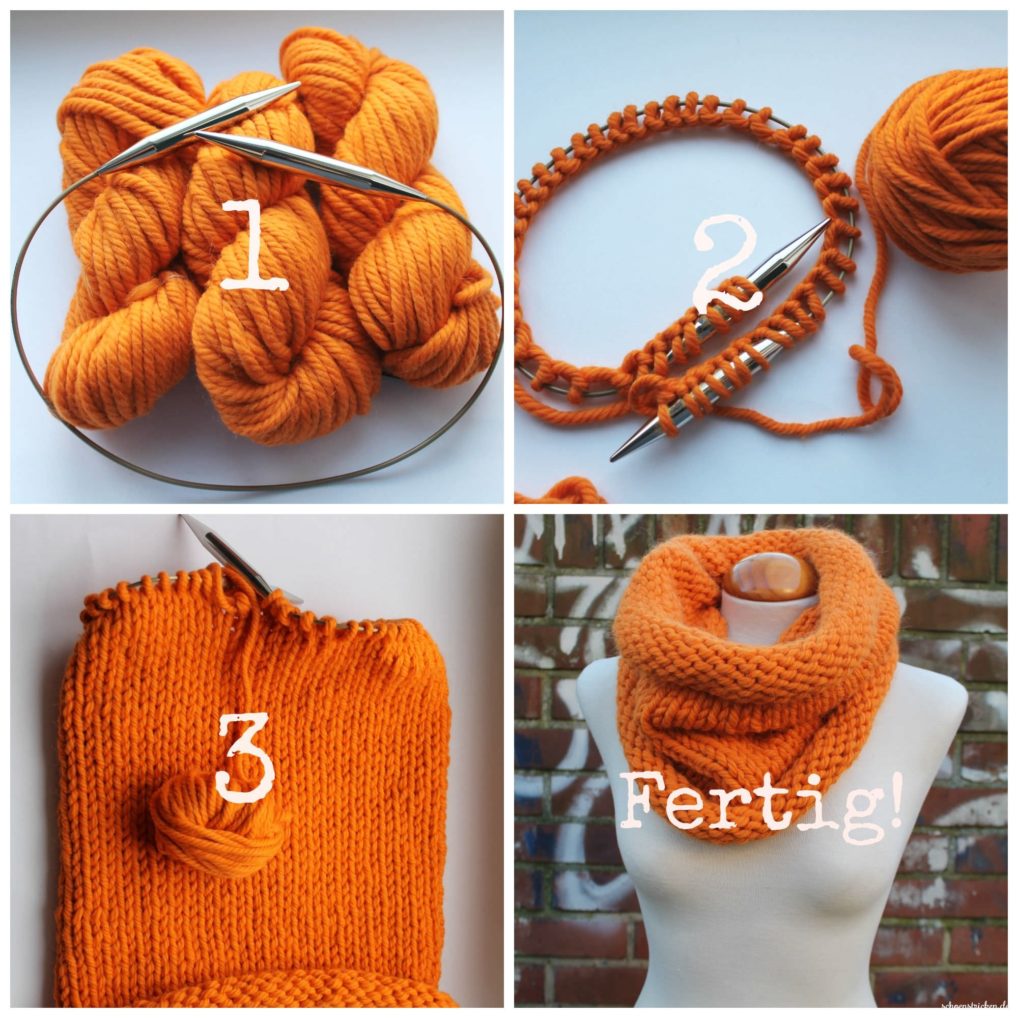 Strickanleitung: Loop aus dicker Wolle - schoenstricken.de